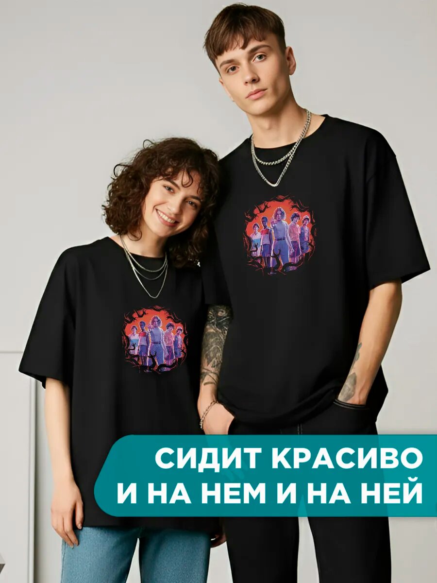 Футболка PRINTSHOT, 1 шт., размер M, черный — фото 1