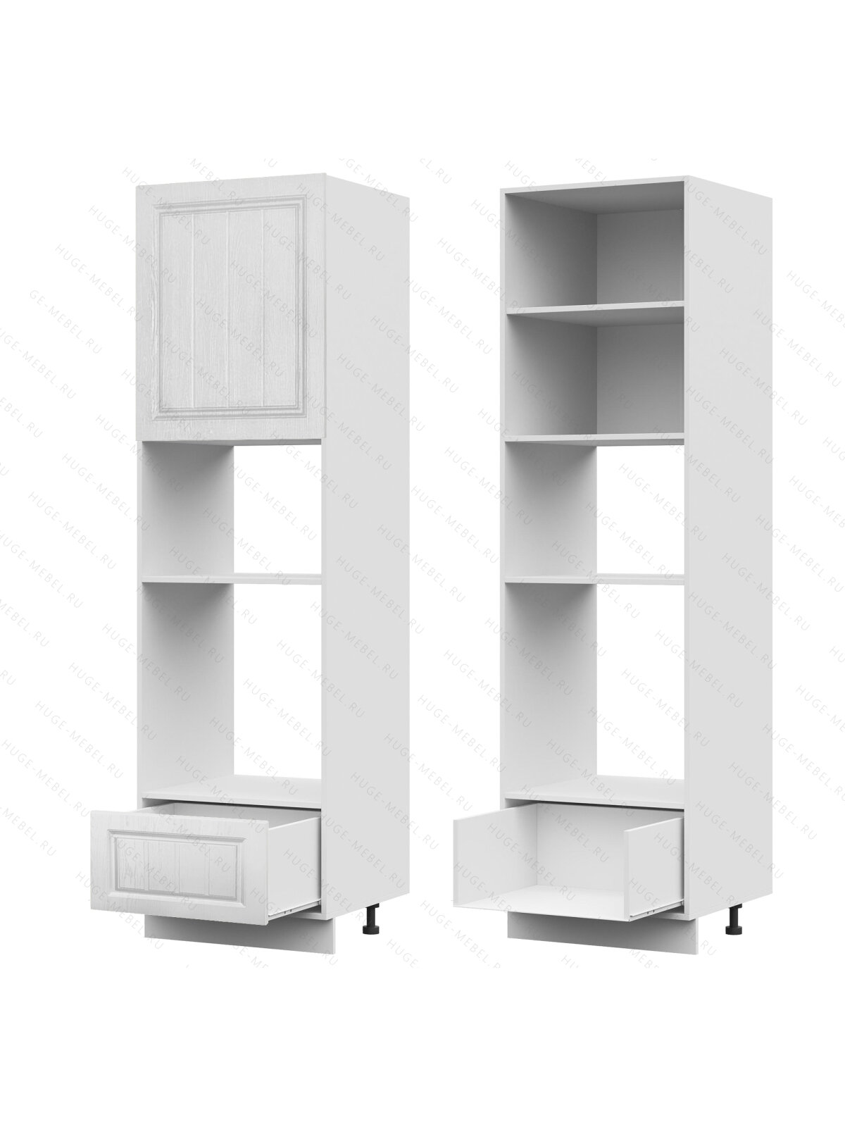 Пенал кухонный для встраиваемой техники 600 Мария (белый) Huge Mebel. Ширина 600 Высота 2132. Модули кухонные нижние Huge Mebel. Ширина 600 Высота 2132