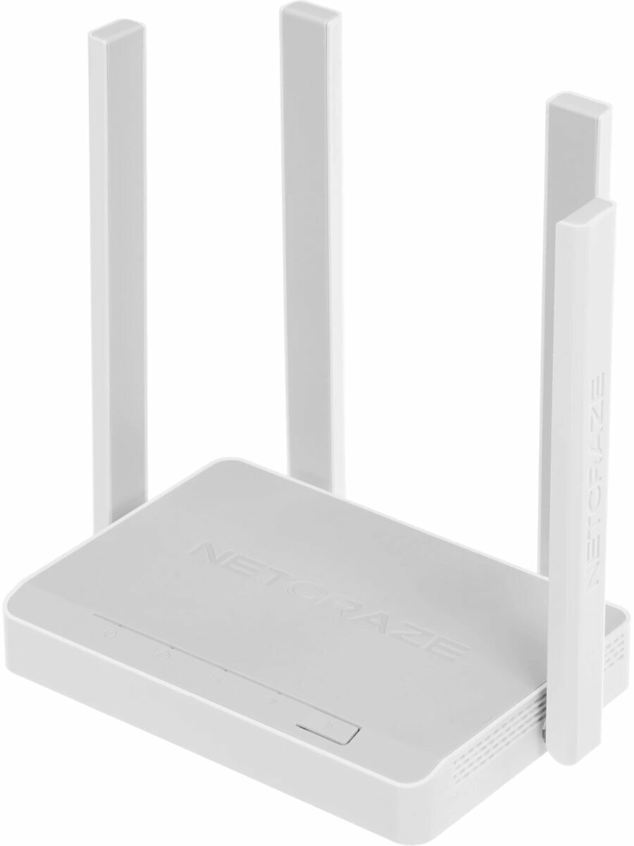 Wi-Fi роутер Netcraze (Keenetic) NC-3013 Speedster, AC1200, Wi-Fi 5, Mesh, двухдиапазонный 2.4/5ГГц, 4 Gigabit WAN/LAN порта, белый