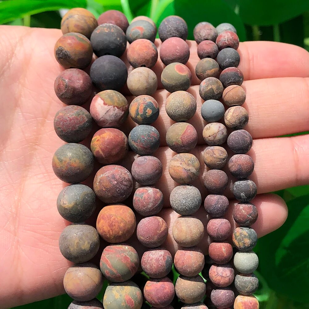 Бусины из пикассо-яшмы, 8 мм, 46 шт.