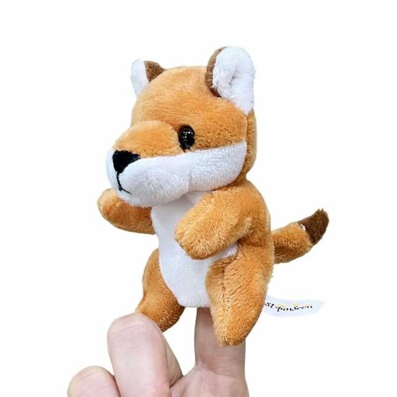 (1 шт.) Милый реалистичный пальчиковый театр, маленькие плюшевые игрушки-зверушки - Лиса