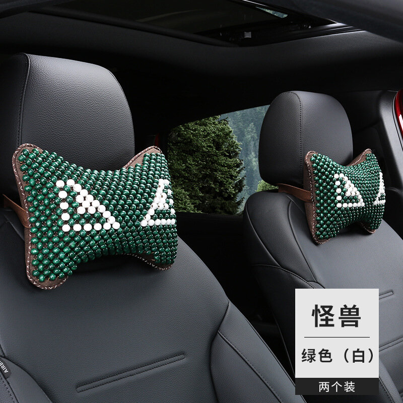 Подголовники автомобильные Monster Green, дышащие, деревянные, пара