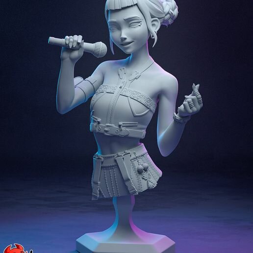 Сборная модель Bust of Stylish rapper (None), 87мм для покраски