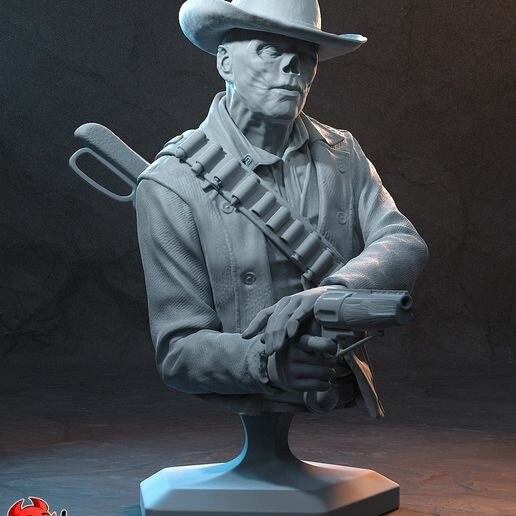 Сборная модель Bust of Ghoul (Fallout), бюст, 98мм для покраски