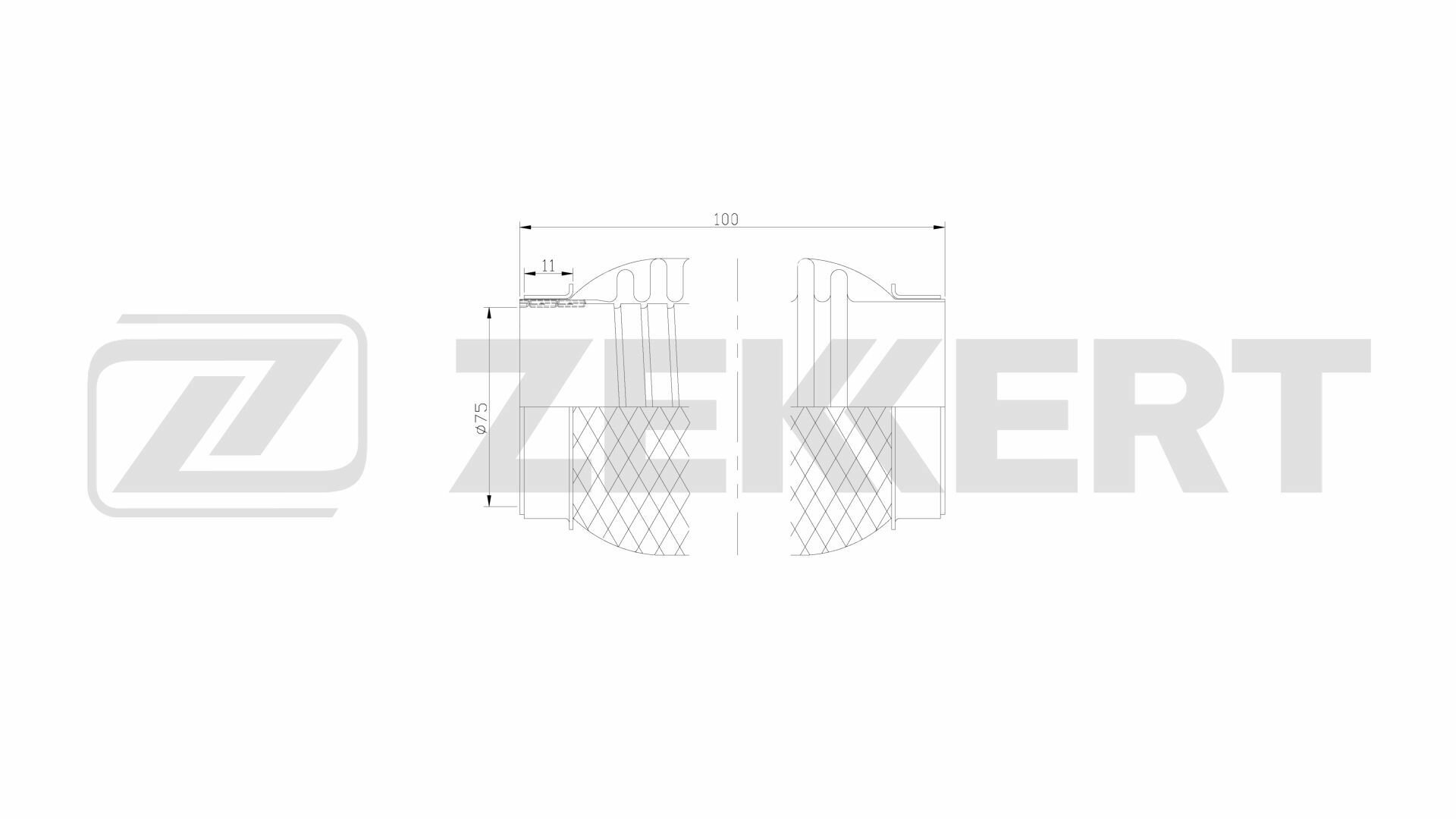 Гофра глушителя 75x100 мм Interlock
