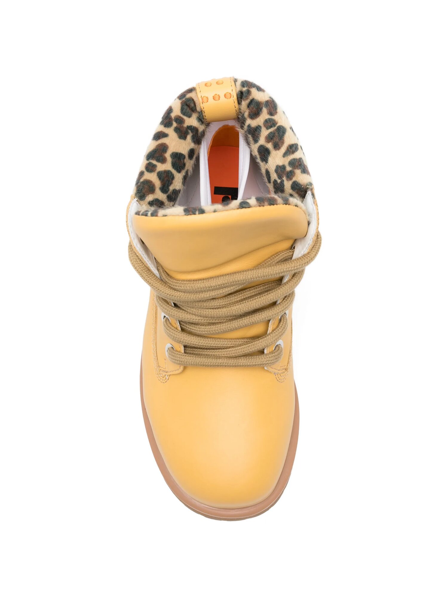 Ботинки PDF Leopard-print lace-up hiking boots, размер 40, yellow — фото 1