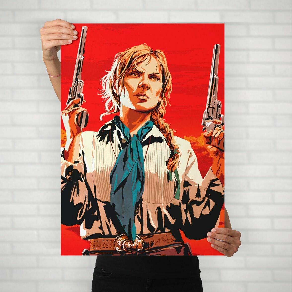 Плакат на стену для интерьера Red Dead Redemption 2 (Сэди Адлер 1) - Постер по игре формата А2 (42x60 см)