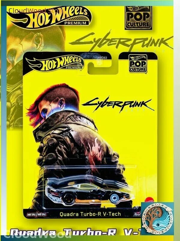 Эксклюзивная модель Quadra TurboR VTech 1:64 из серии Pop Culture Hot Wheels Premium по мотивам Cyberpunk 2077-изысканный подарок