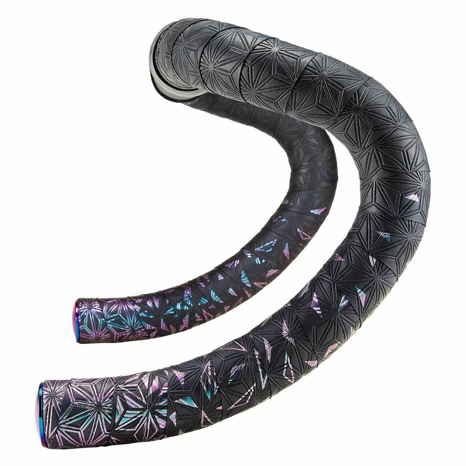 Обмотка руля Supacaz Super Sticky Kush-Star Fade Oil Slick+Oil Slick Plugs