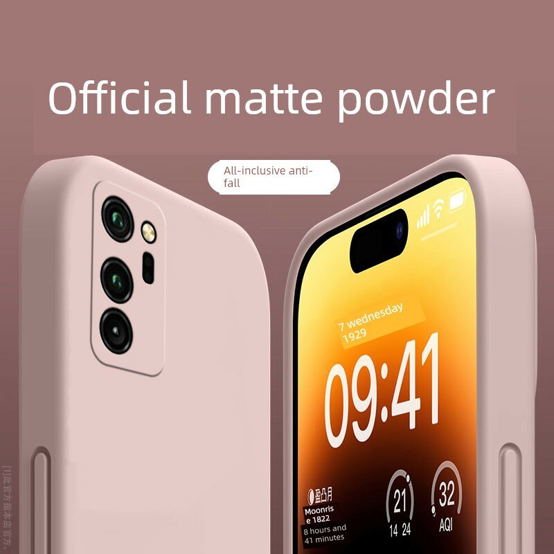 Одинарный чехол из жидкого силикона для Honor V20 с прямыми краями, розовый