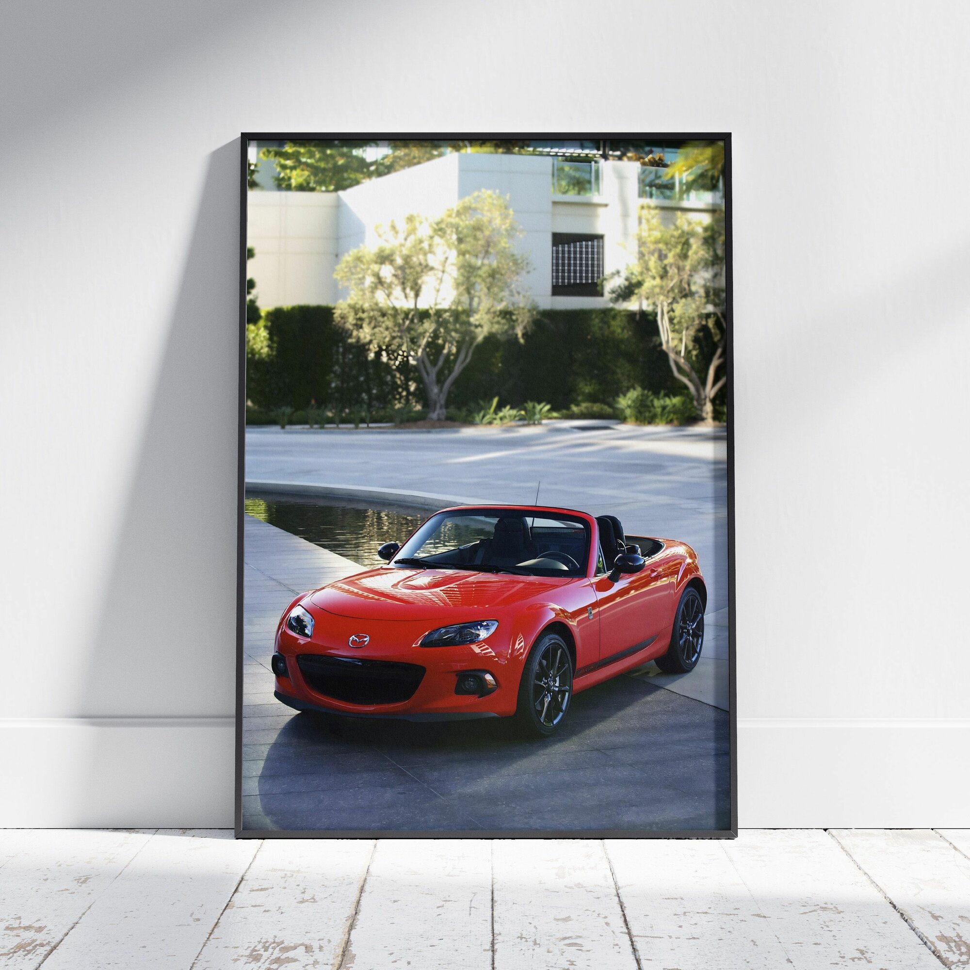 Плакат на стену для интерьера Кабриолет (Mazda MX-5 Miata 2) - Постер по машинам родстерам с открытым верхом формата А4 (21x30 см)