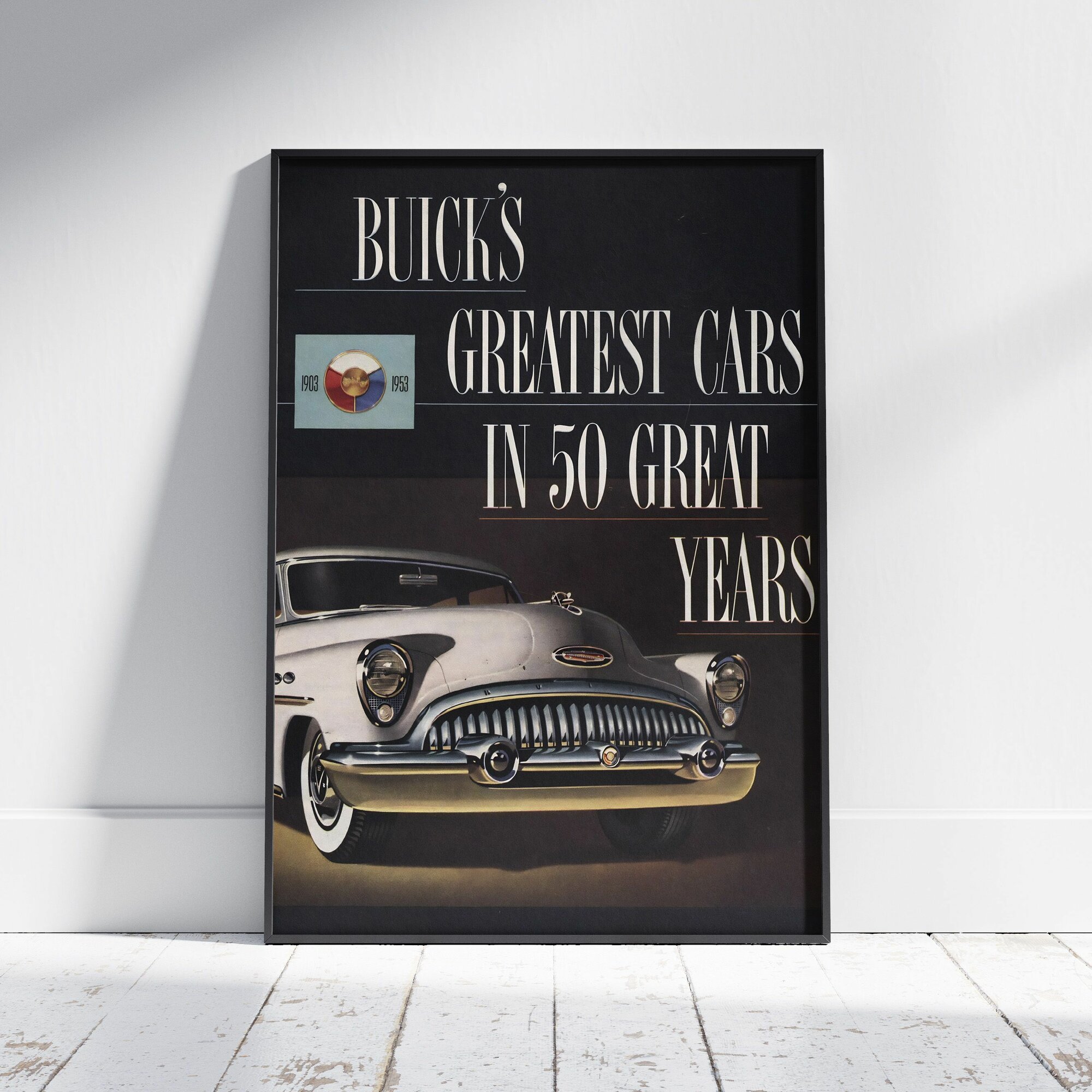 Плакат на стену для интерьера Культовые машины (Buick Roadmaster 7) - Постер по легендарным и классическим ретро автомобилям формата А4 (21x30 см)