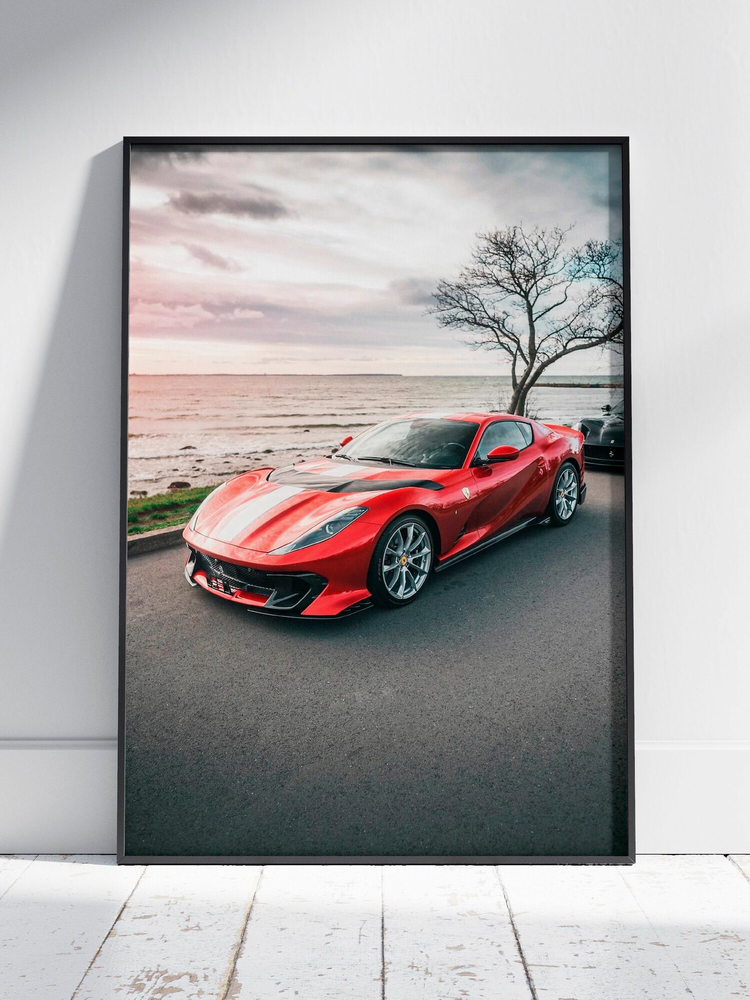 Плакат на стену для интерьера Легенды Авто (Феррари 812 Компетиционе - Ferrari 812 Competizione 3) - Постер по машине формата A4 (21x30 см)