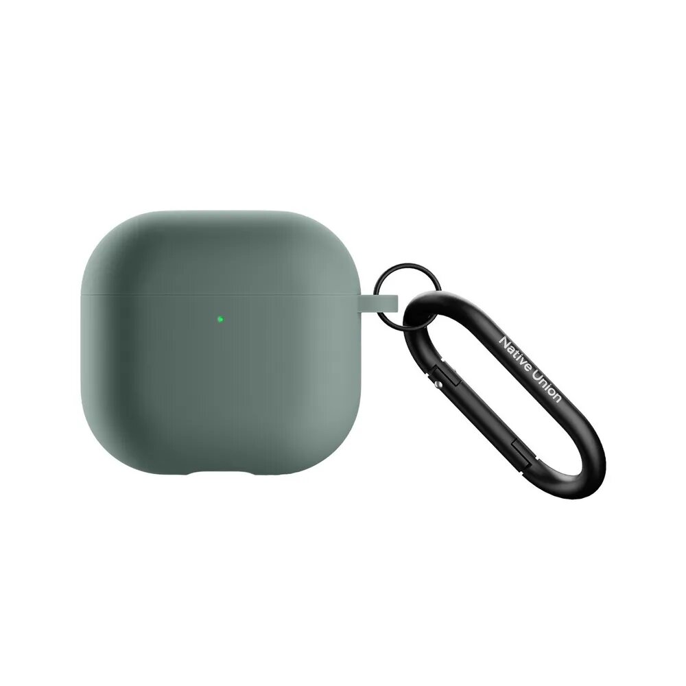 Чехол Native Union Active Case для AirPods 4, из жидкого силикона, с крючком, сланцевый зеленый