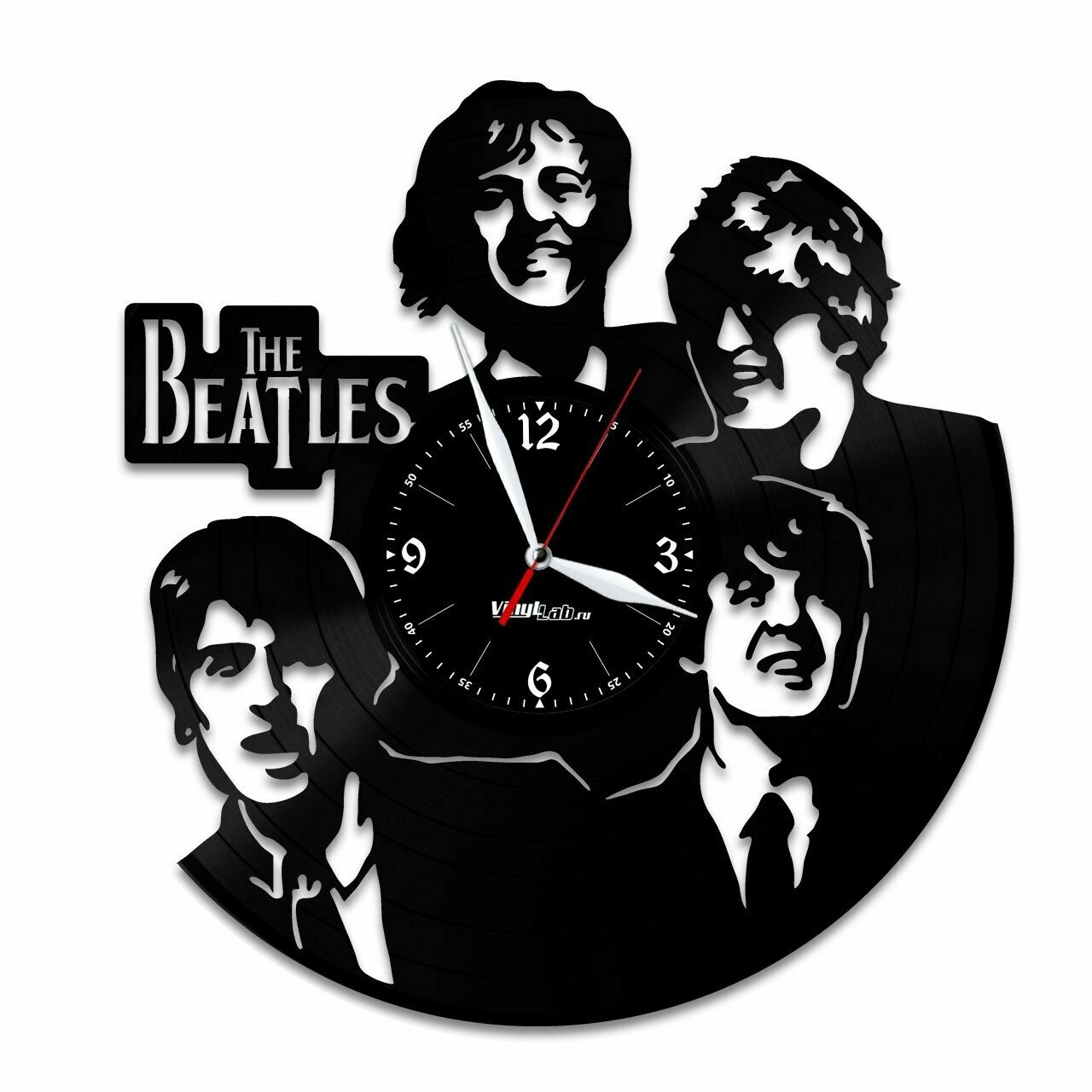 Часы из виниловой пластинки (c) VinylLab Thе Beatles, диаметр 30 см