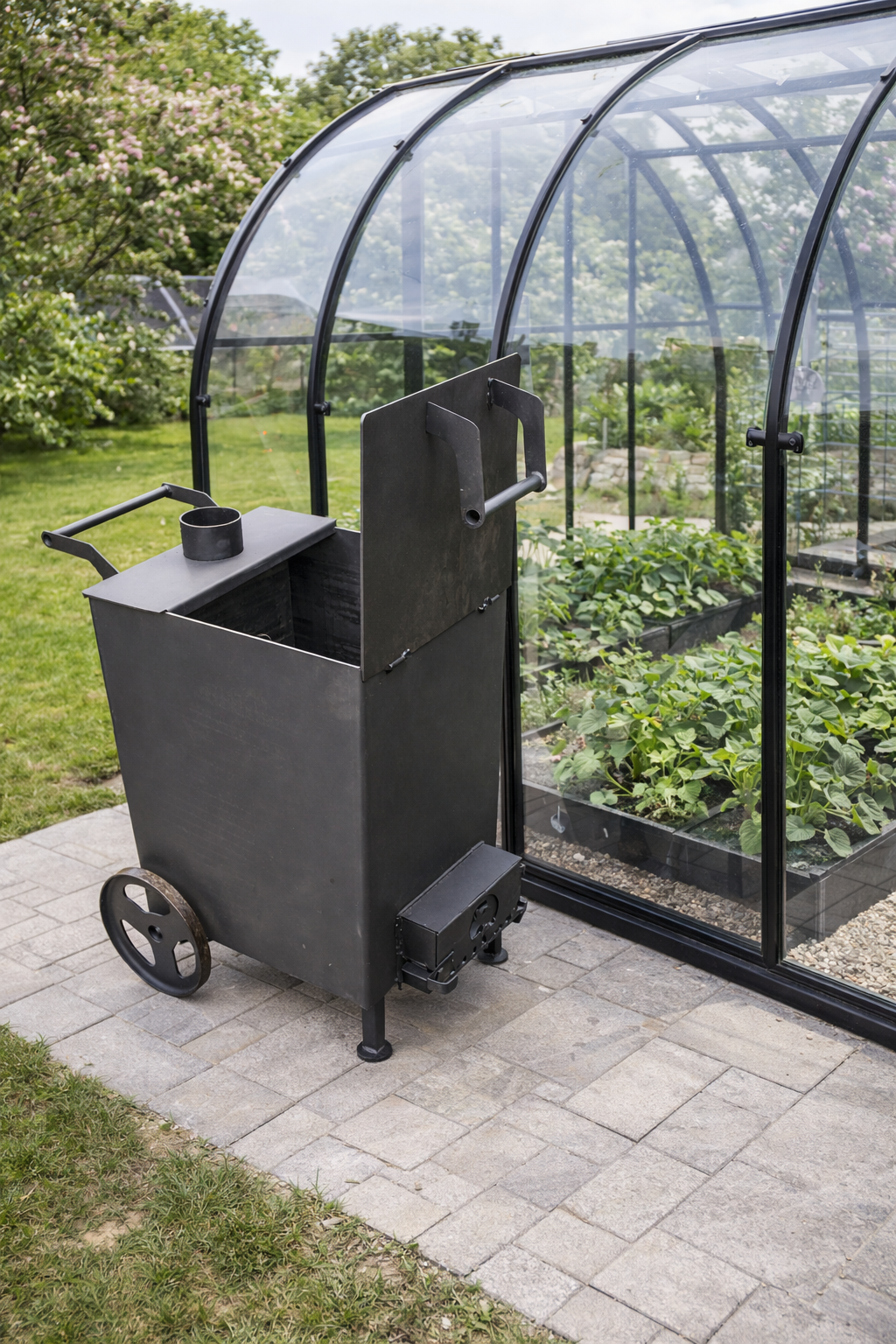 Печь для мусора SIMPLE GRILL, 150 л, квадратная, усиленная, с колосником, дымоходом, черная