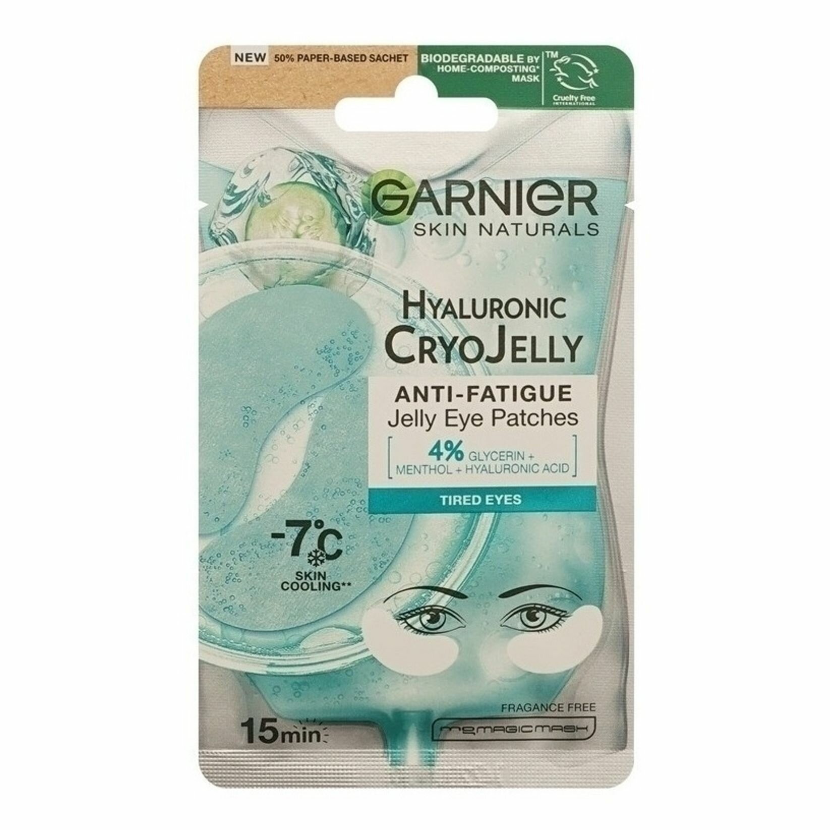 Патчи для кожи вокруг глаз Garnier Hyaluronic Cryo Jelly от