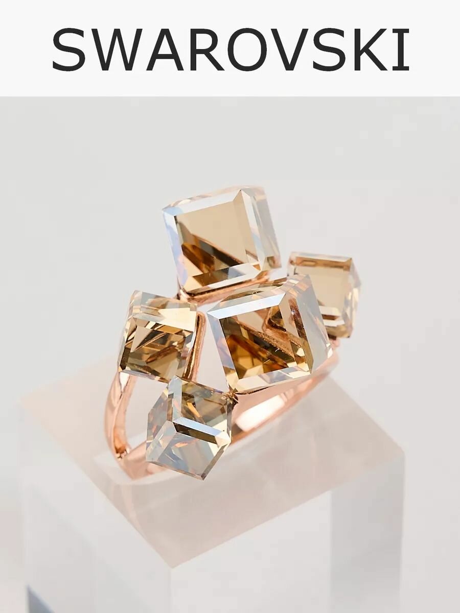 Кольцо, кристаллы Swarovski, кристалл