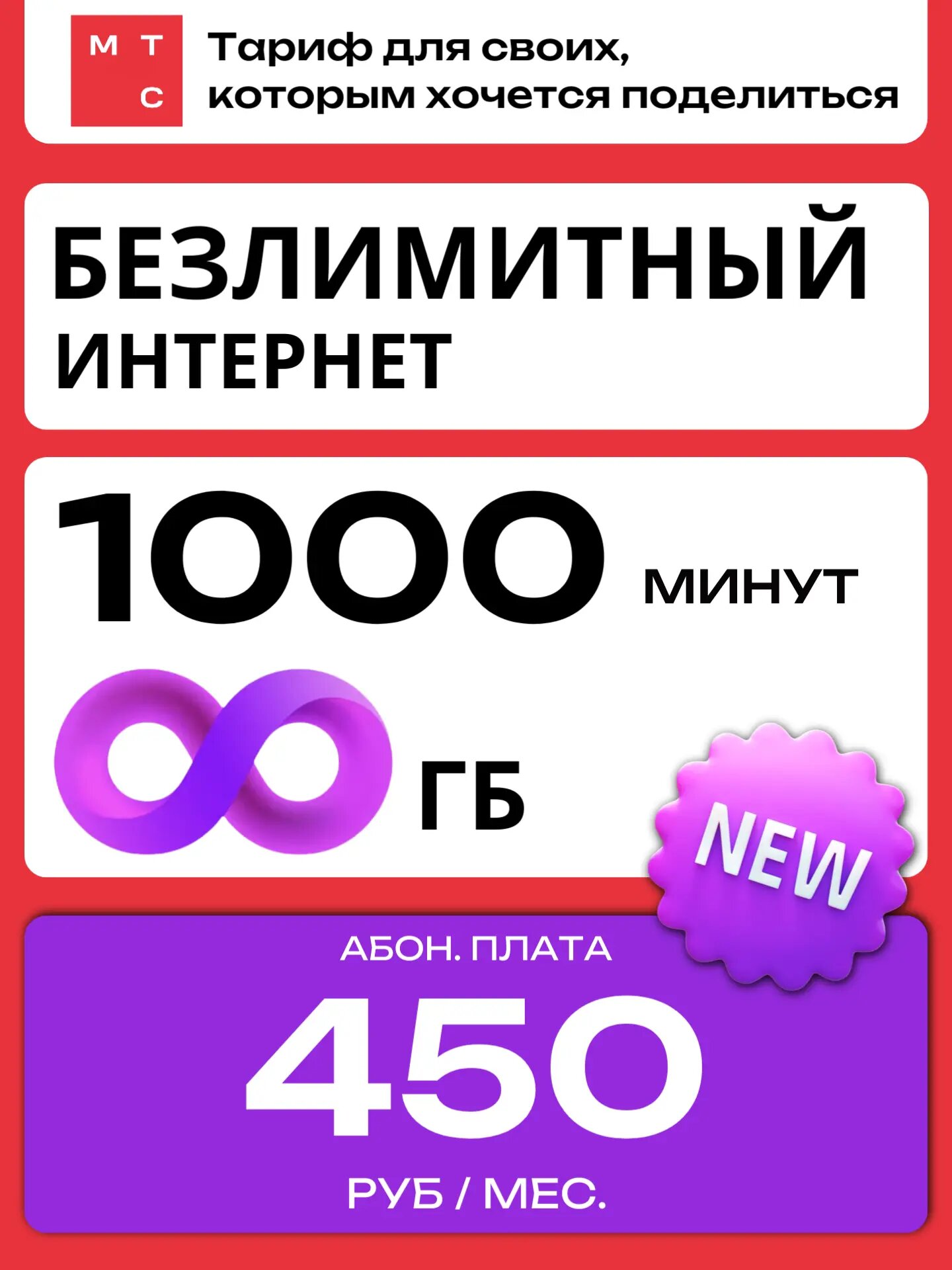 Сим карта МТС для телефона Безлимитный интернет