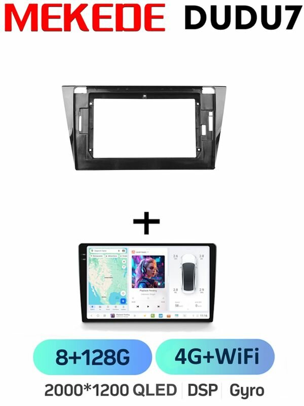 Магнитола Mekede 10" DUDU7 8/128 Gb для Volkswagen Bora 4 2016-2022 carpay Android