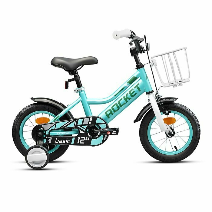 Велосипед Oubaoloon Rocket Basic, диаметр колес 12", бирюзовый 12. BASIC. TQ.26