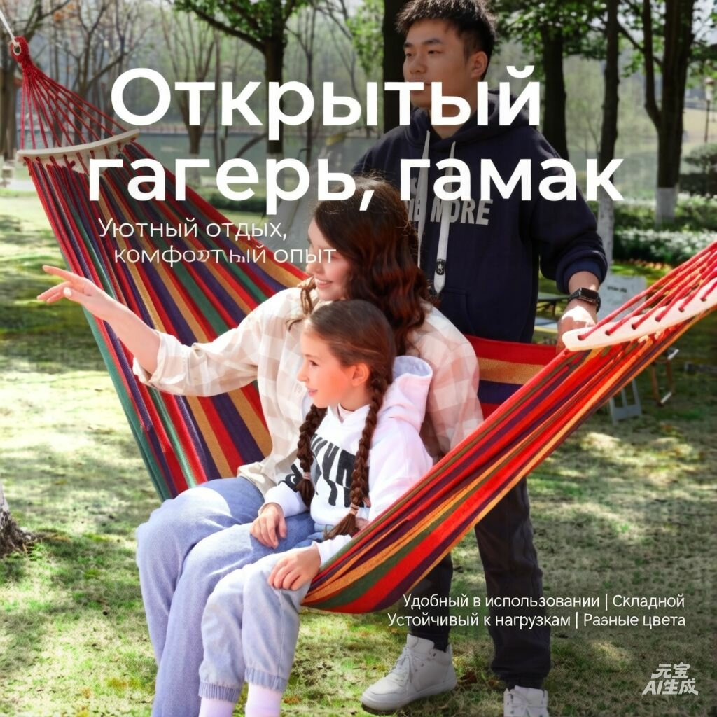 Гамак, для дачи, походов, легкий, прочный, туристический, одноместный