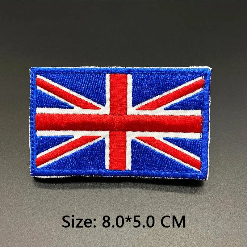 Нашивка Union Jack, флаг Великобритании, 8.0*5.0 см, Синий, A09-20