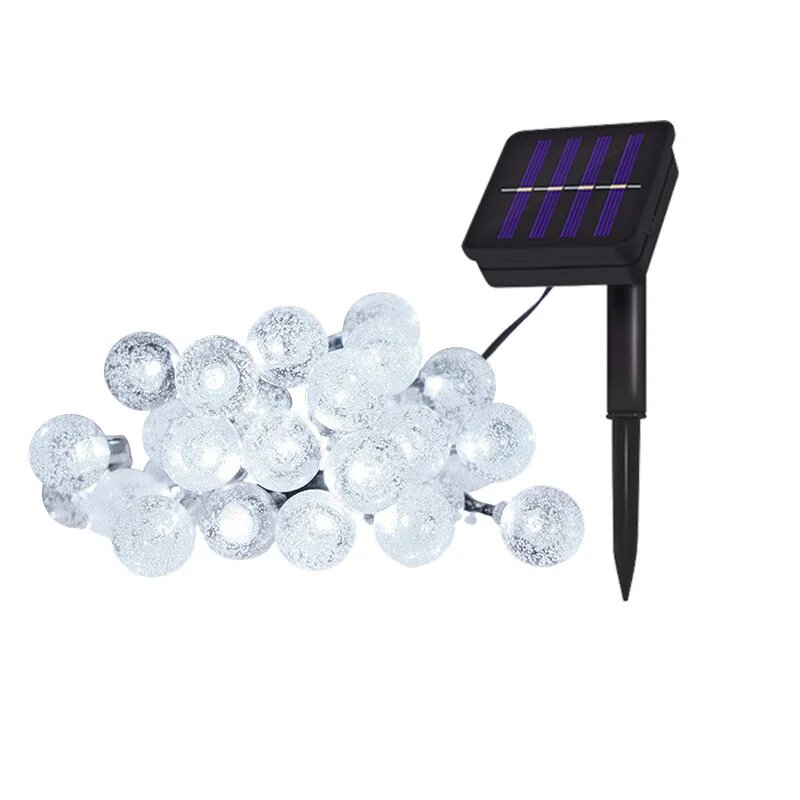 Солнечная гирлянда хрустальные шары 5M 20LEDs, белый свет