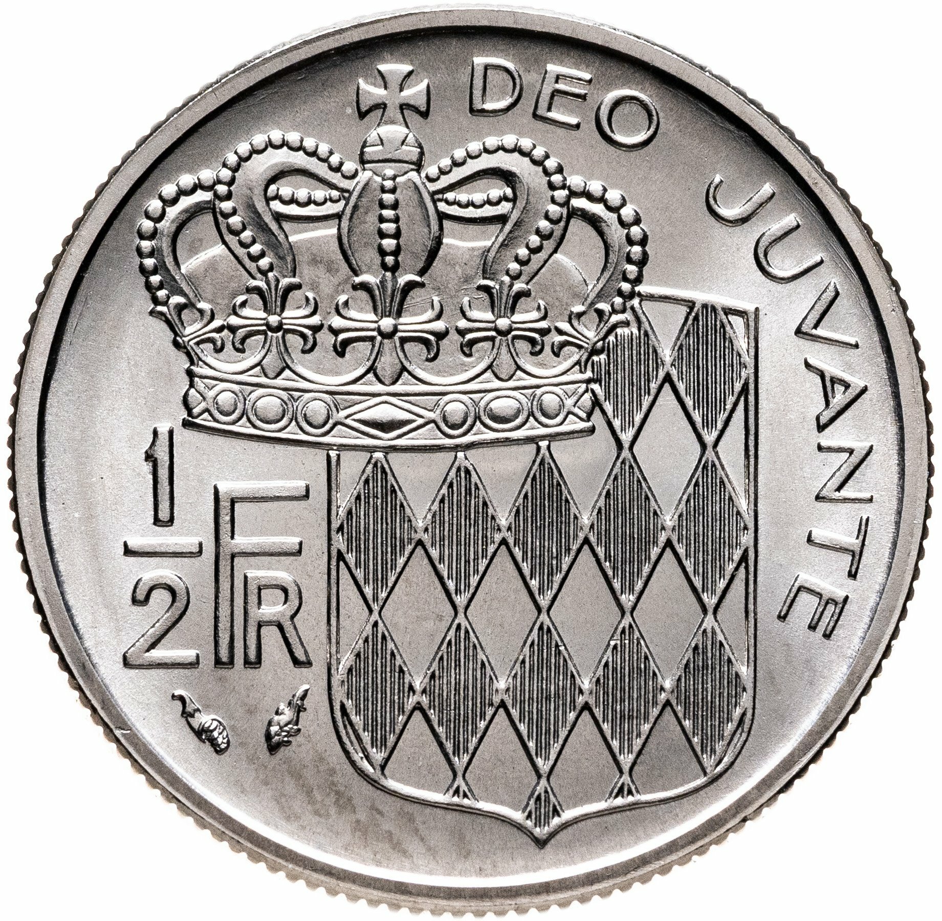 Монако 1/2 франка franc 1976, Никель, в сохранности BUNC