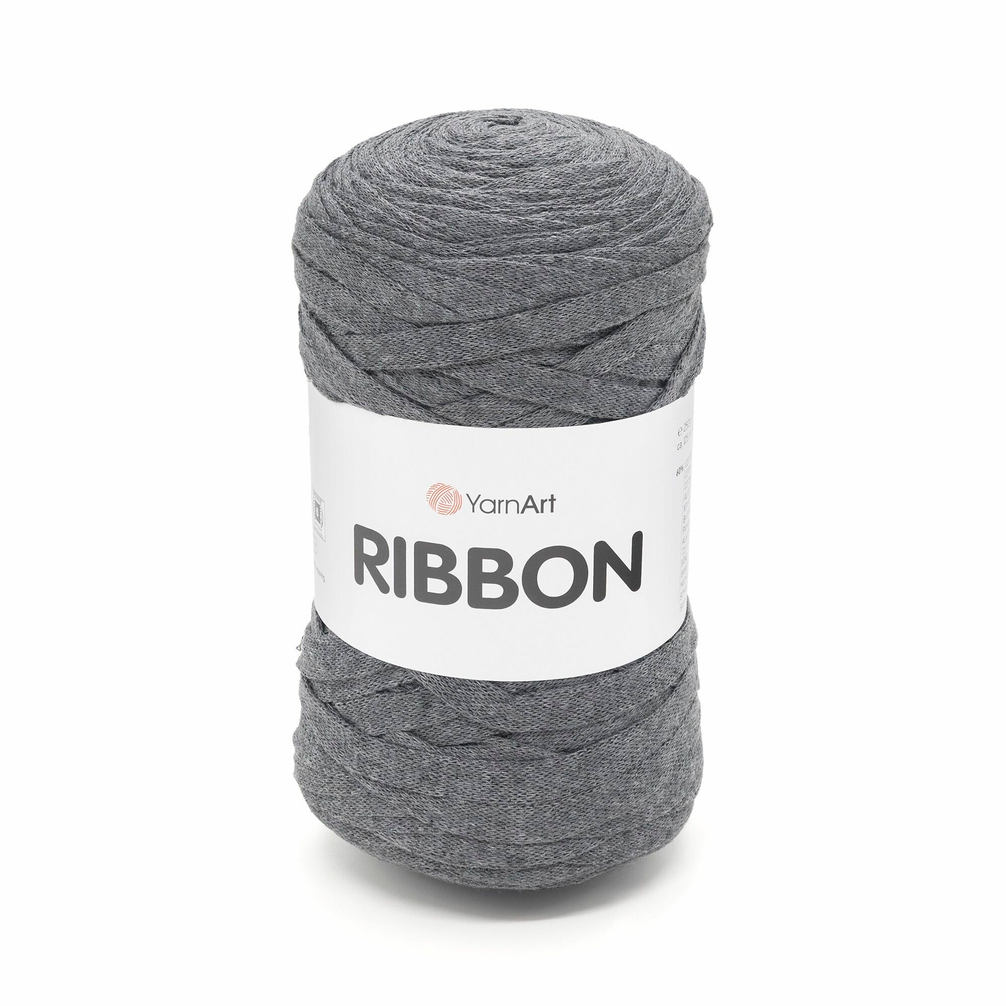 Пряжа YarnArt Ribbon 758 (1 моток, 250г/125м) тёмно-серый меланж