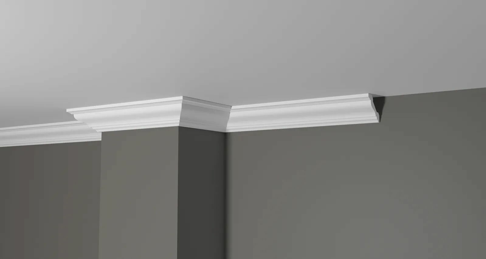Карниз Decor-Dizayn DD21 Белая Лепнина Д2000хВ40хТ44 / Декор Дизайн.