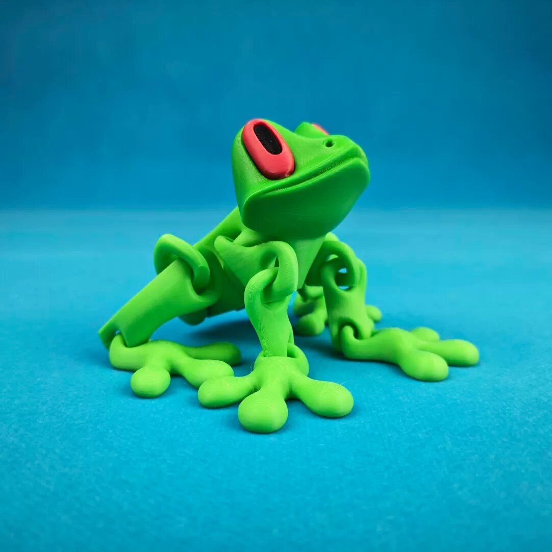 Магнитная фигурка лягушки 3 цвета зеленый 20 см, 3D-печать из ПЛА