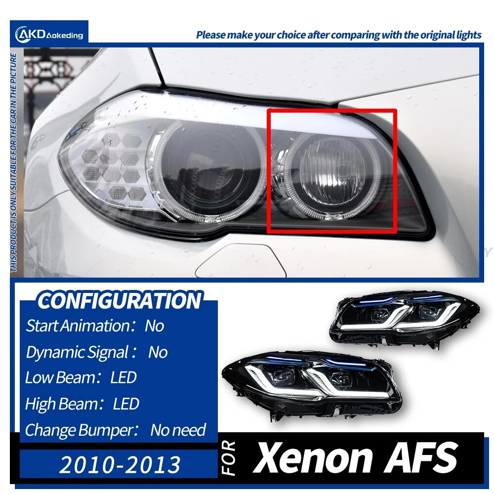 Автозапчасти для фарах BMW F10 5 серии 2010-2017 последнего стиля LED дневных огней Двойной проектор Автомобильные аксессуары Модифицированные