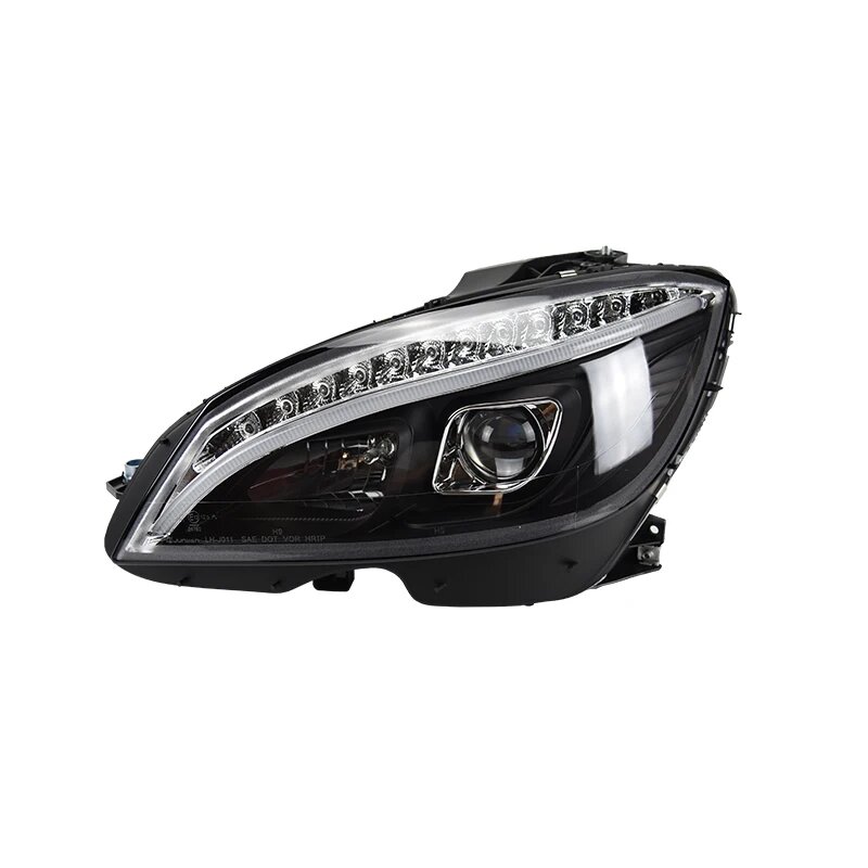 Стилизованные автомобильные фары для Benz W204 LED фары 2007-2010 год Head Lamp DRL Signal Hid Bi Xenon Angel Eyes Projector Lens Automot