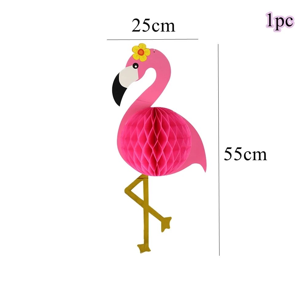 Розовый фламинго бумажный 55см, 1pc