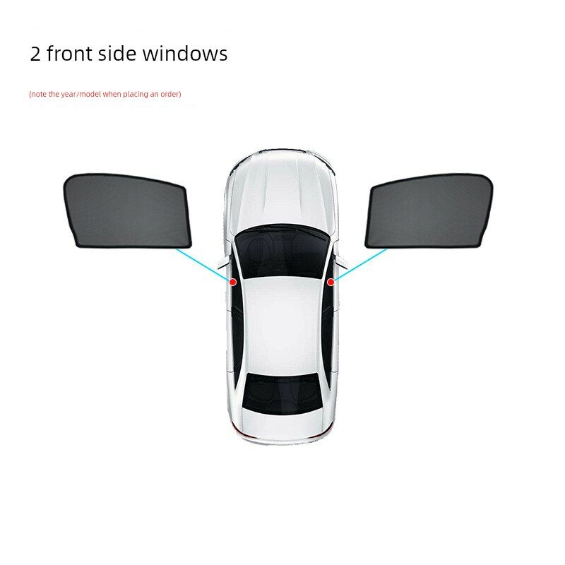 Солнцезащитные шторки для передних боковых окон BYD Dolphin - 2 шт, сетчатая ткань с магнитными креплениями