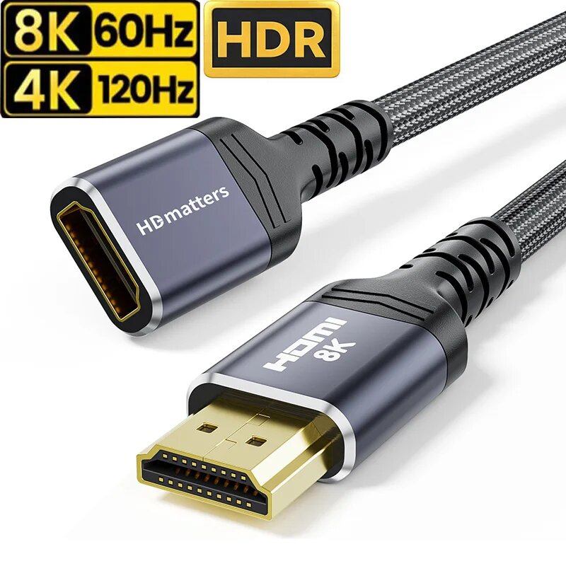 Удлинитель HDMI 2.1 HDmatters 8K 4K 120Гц, 0.5M
