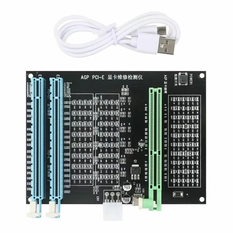 Тестер видеокарт AGP PCI-E X16 с двумя разъемами универсальный тестер диагностика видеокарт двухразъемный