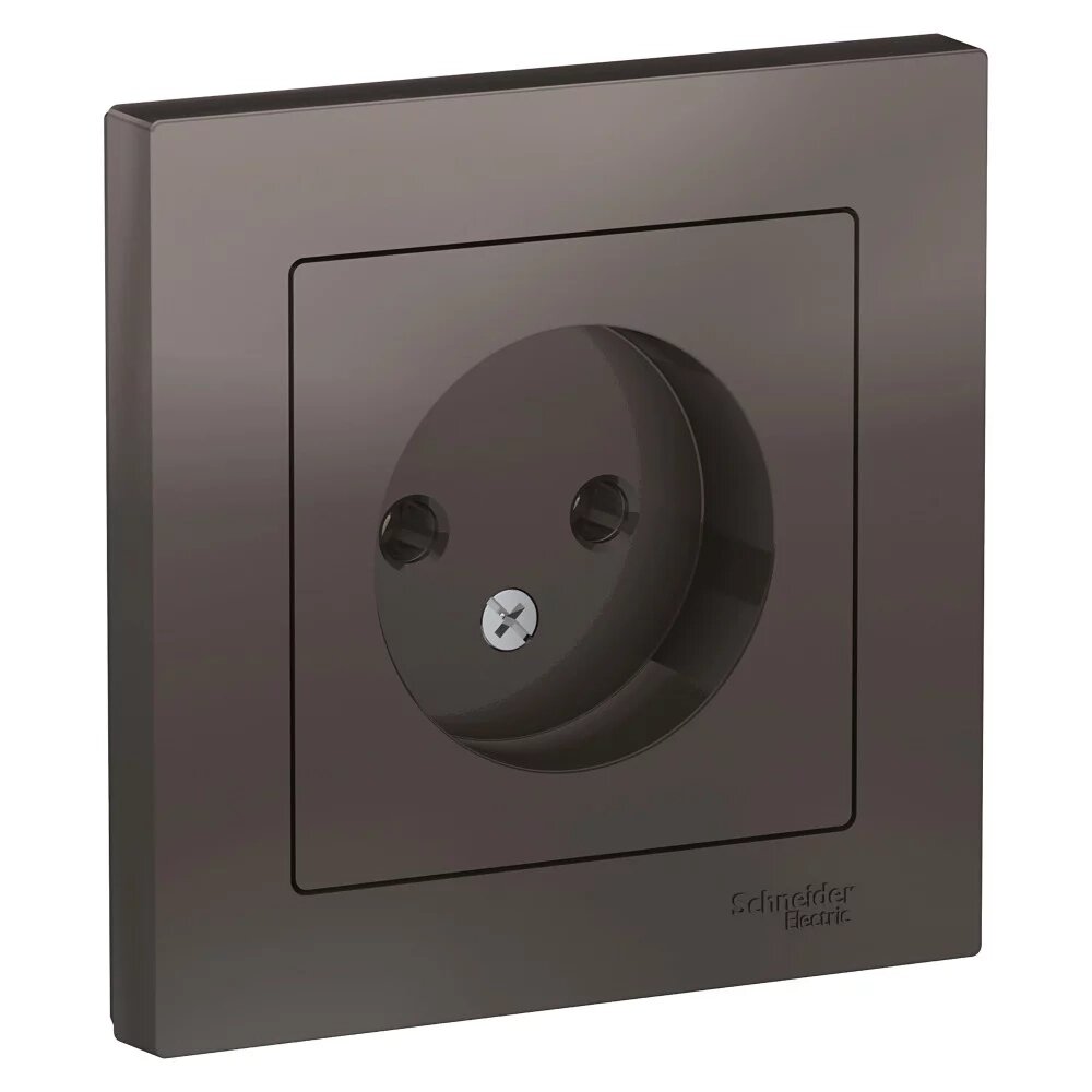 Розетка одинарная Systeme Electric AtlasDesign б/з, 16А, в сборе, Мокко