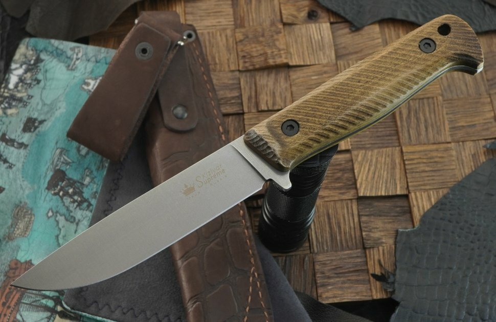 Нож Kizlyar Supreme Yeti, сталь PGK Cryo, SW, рукоять орех