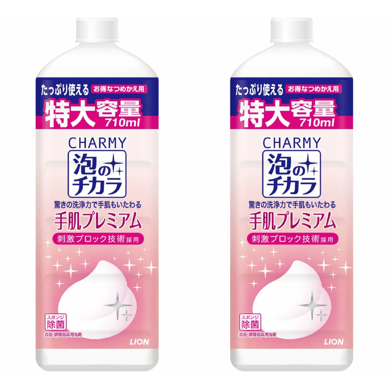 Средство для мытья посуды Lion, пенящееся, концентрат, Сharmy Hand Skin Premium, 710 мл, 2 штуки