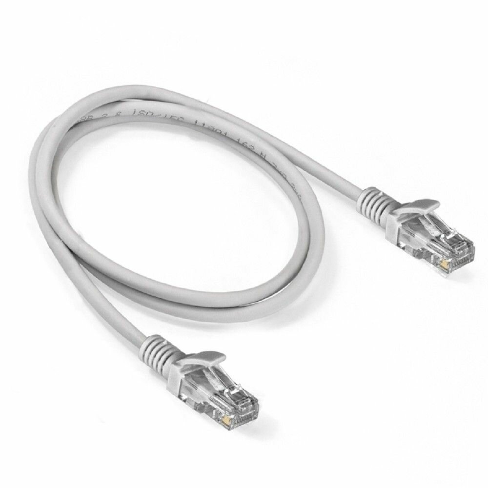 Exegate EX286381RUS Патч-корд ExeGate UTP-RJ45-RJ45-5e-1M-LSZH-GY, UTP, cat.5e, LSZH, 1м, серый