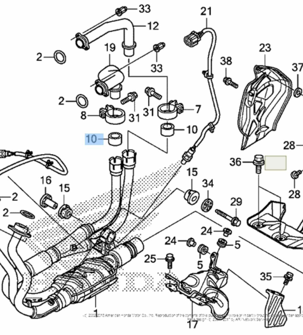 Уплотнение приемной трубы глушителя; Артикул Honda: 18391MB0891 (Оригинал)