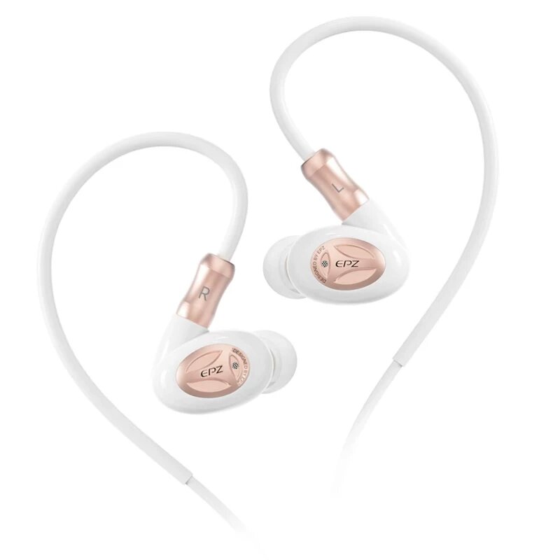 EPZ Q5Pro Проводные наушники HIFI с 4.4 мм разъемом, резиновая конструкция, белый цвет для аудиофилов