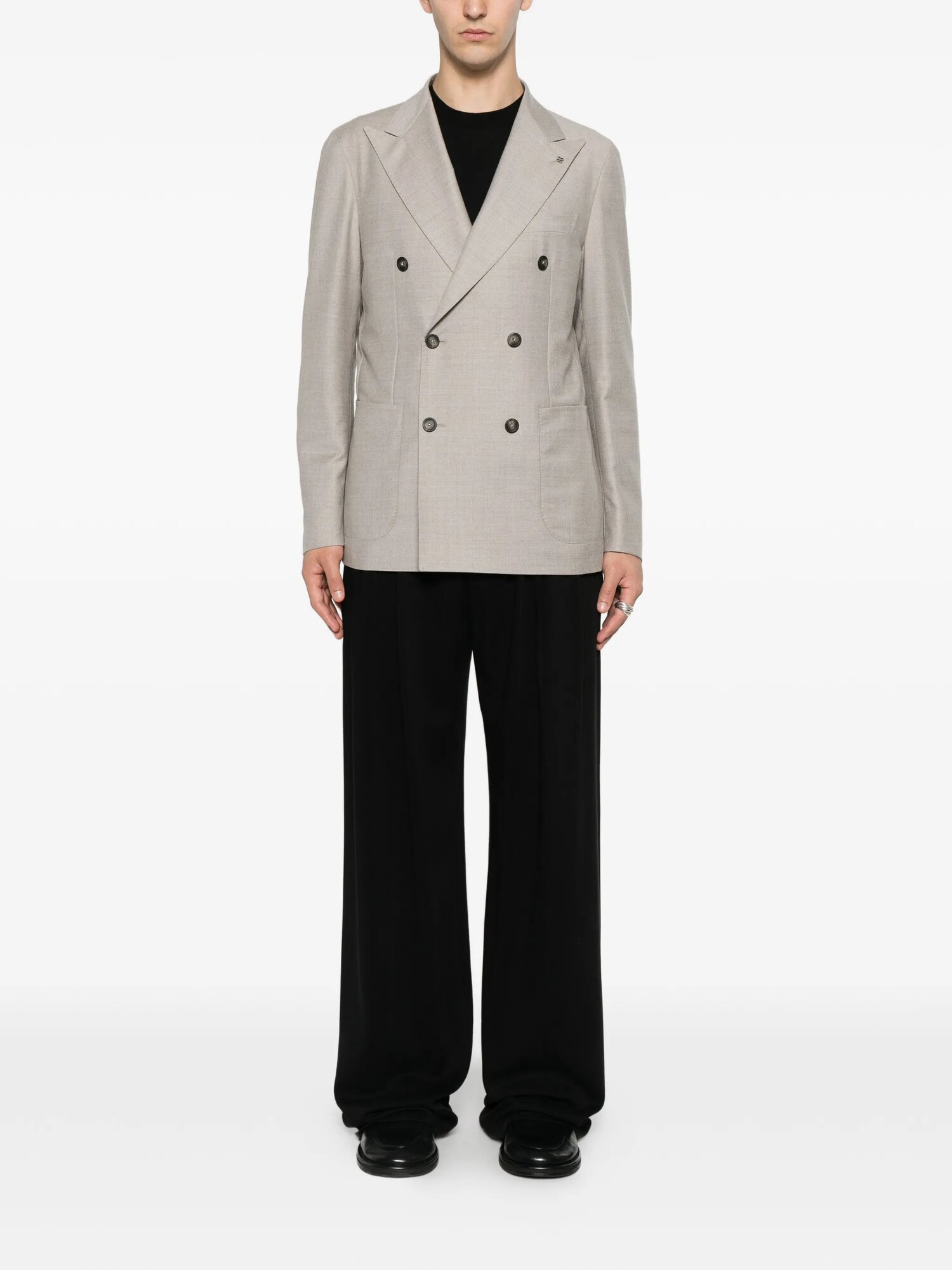 Куртка Tagliatore Double-breasted peak-lapels jacket, размер 48, серый — фото 1