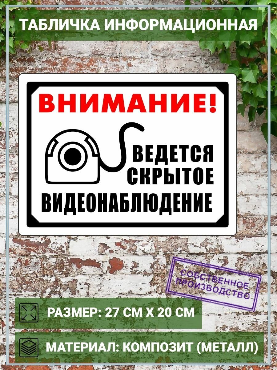 Табличка информационная Внимание Ведется видеонаблюдение №009