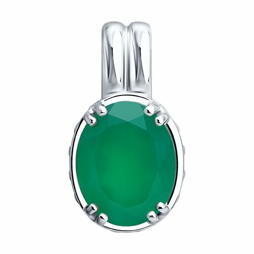 Подвеска, серебро, 925 проба, родирование, фианит, агат
