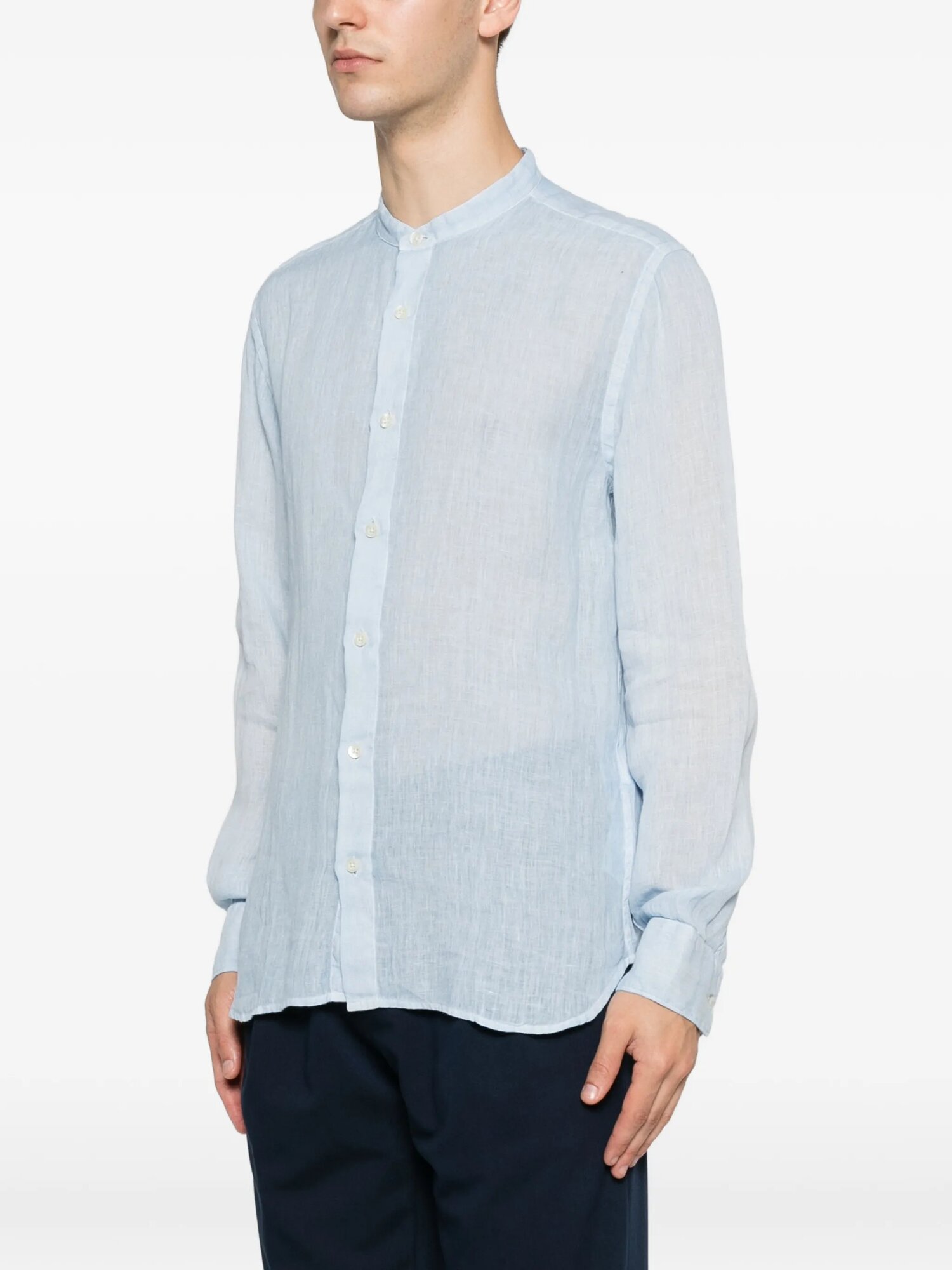 Рубашка 120% LINO Mandarin-collar shirt, размер M — фото 1