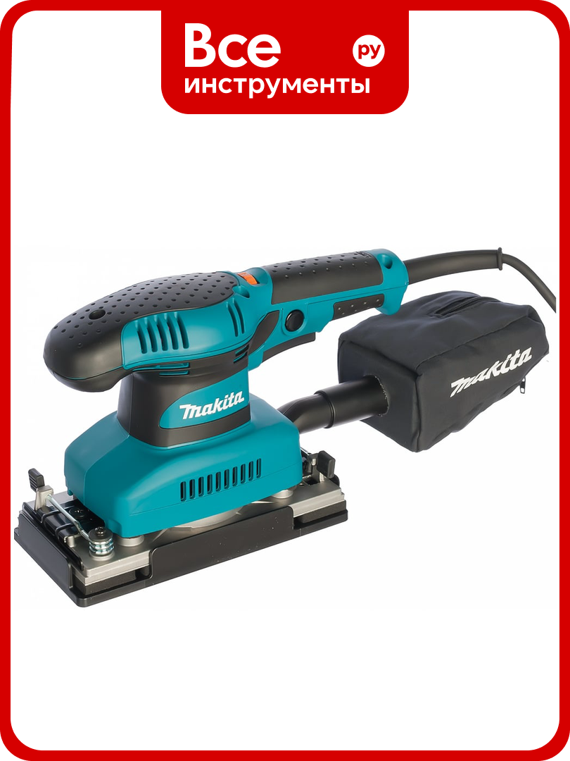 Вибрационная шлифмашина Makita BO3711 для сбора пыли, профессиональная, щеточный, подключение к пылесосу