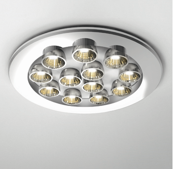 DANESE MILANO светильник встраиваемый DUE 160 INCASSO D16 H6 cm 17W: 8 LEDx2,1W 3000K корпус алюмини